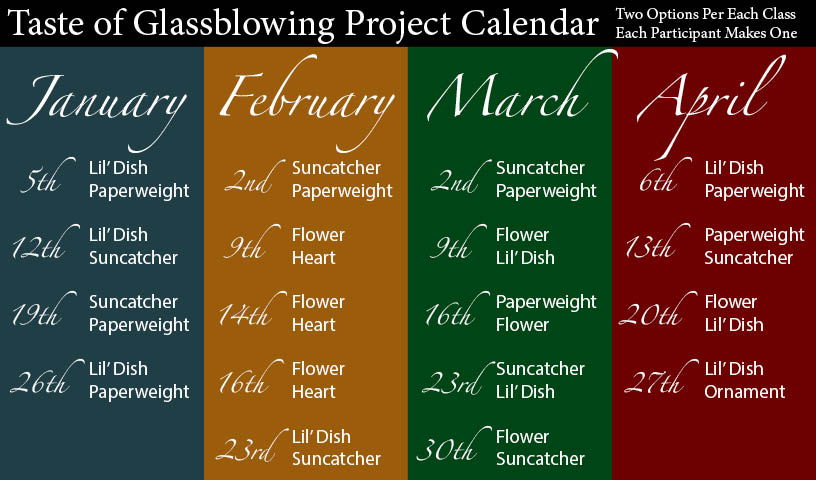 - Taste of Glass Winter-Spring 2019 Calendar